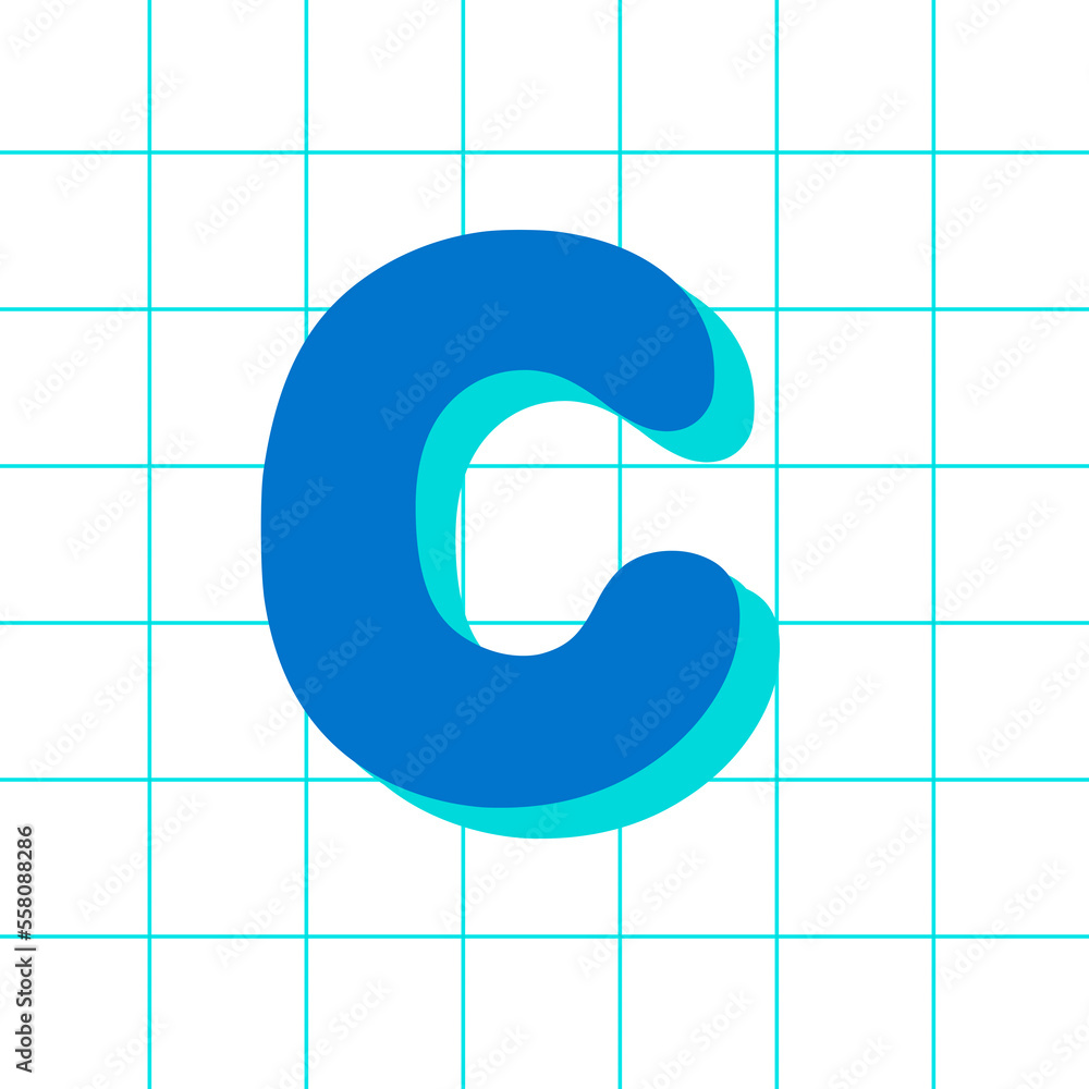 Hand drawn doodle uppercase letter C. Capital letters modern design ...