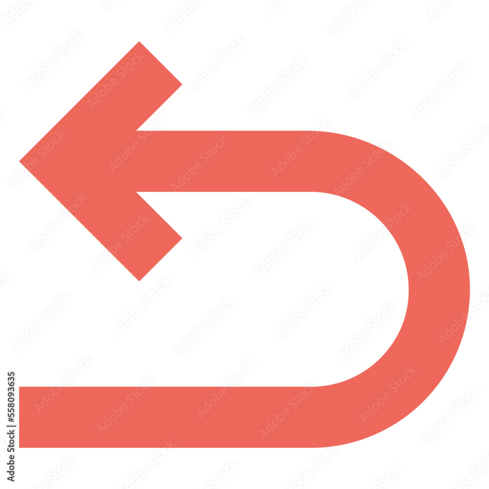 Red U Turn Arrow