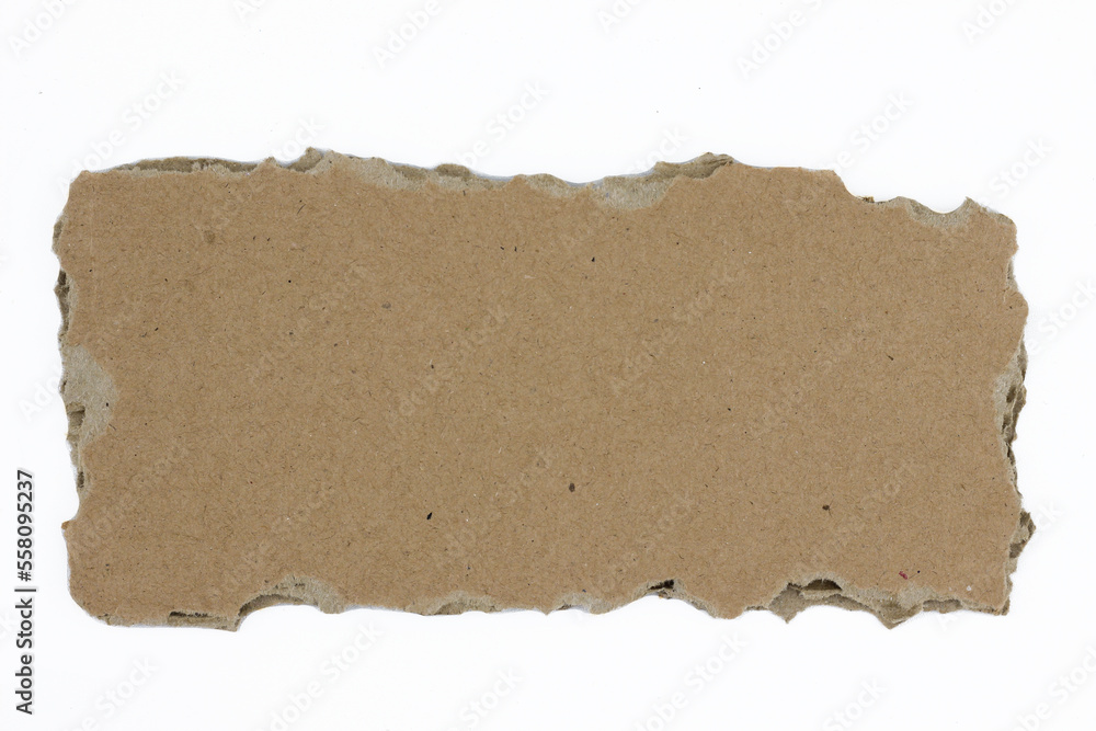 Cardboard ripped edge isolated white background. cardboard paper ...
