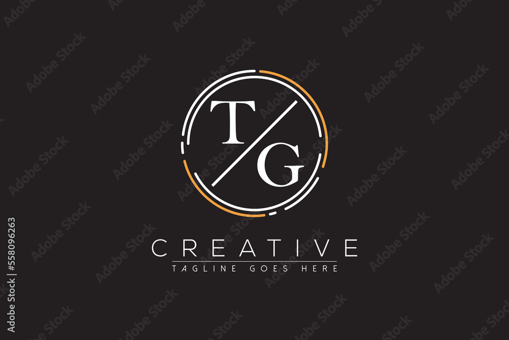 letter tg elegant and luxury Initial with circle frame minimal monogram ...
