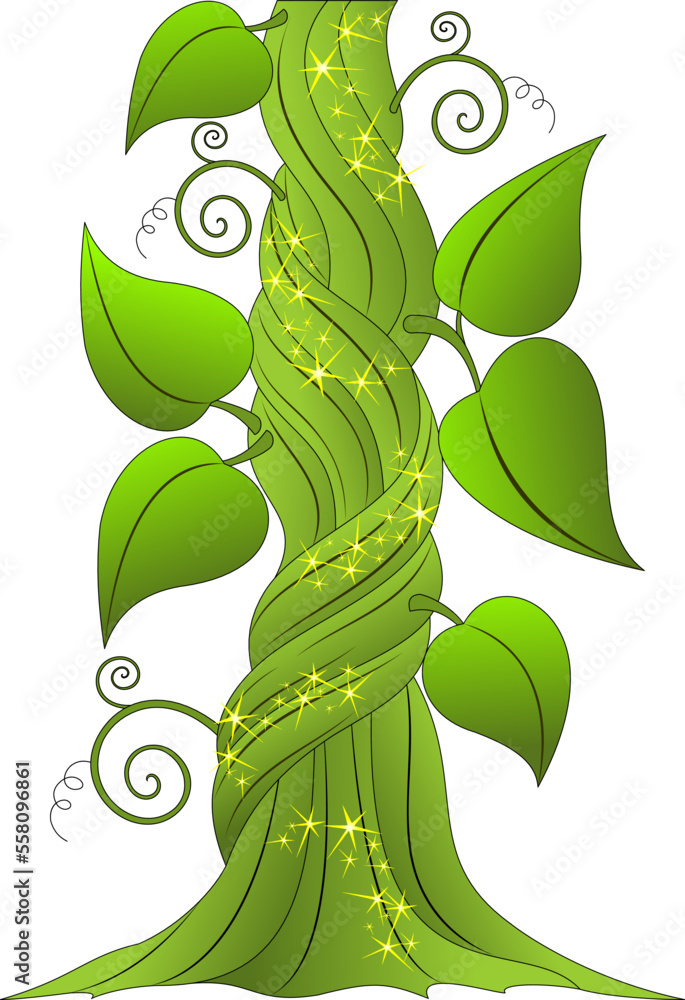beanstalk grown from magic beans Stock Vector | Adobe Stock