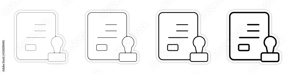 Vetor do Stock: Icone pictogramme symbole contrat valider signer tampon ...