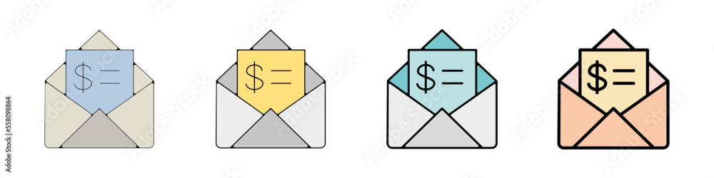 Icone pictogramme symbole logo enveloppe courrier facteur a payer ...