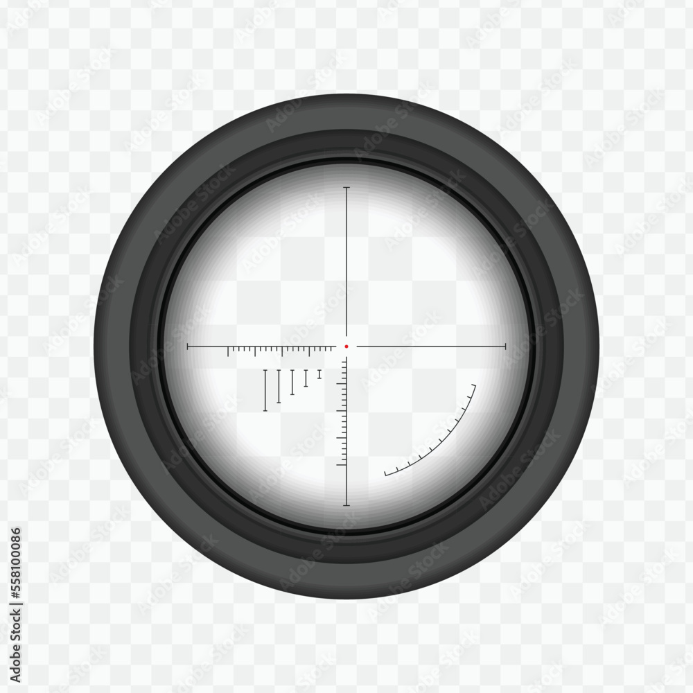 Realistic sniper sight with measurement marks. Sniper scope template ...