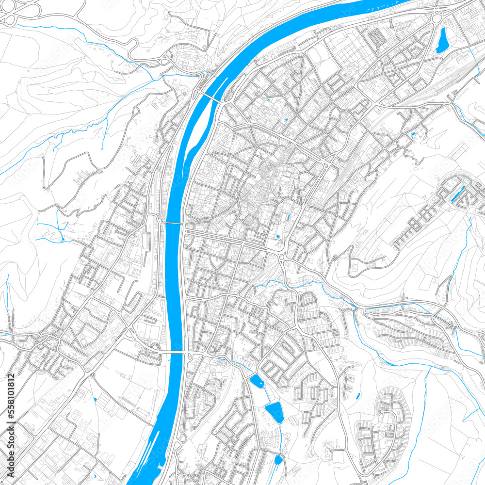 Trier, Germany high resolution vector map Stock Vector | Adobe Stock