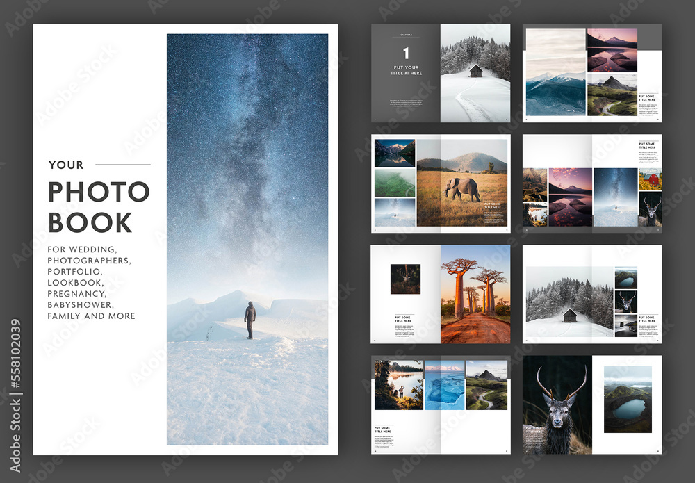 Photography Album Book Layout Stock Template | Adobe Stock