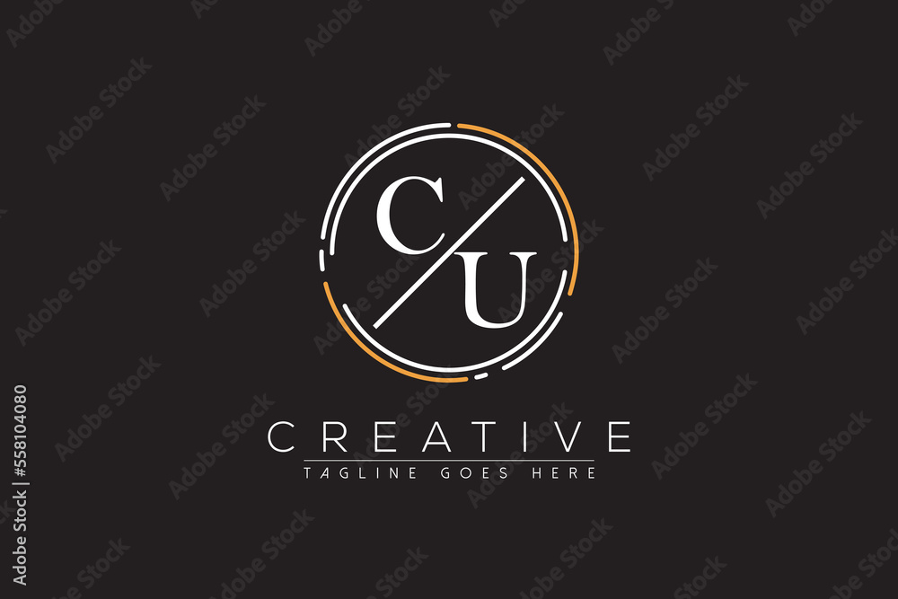 letter cu elegant and luxury Initial with circle frame minimal monogram ...