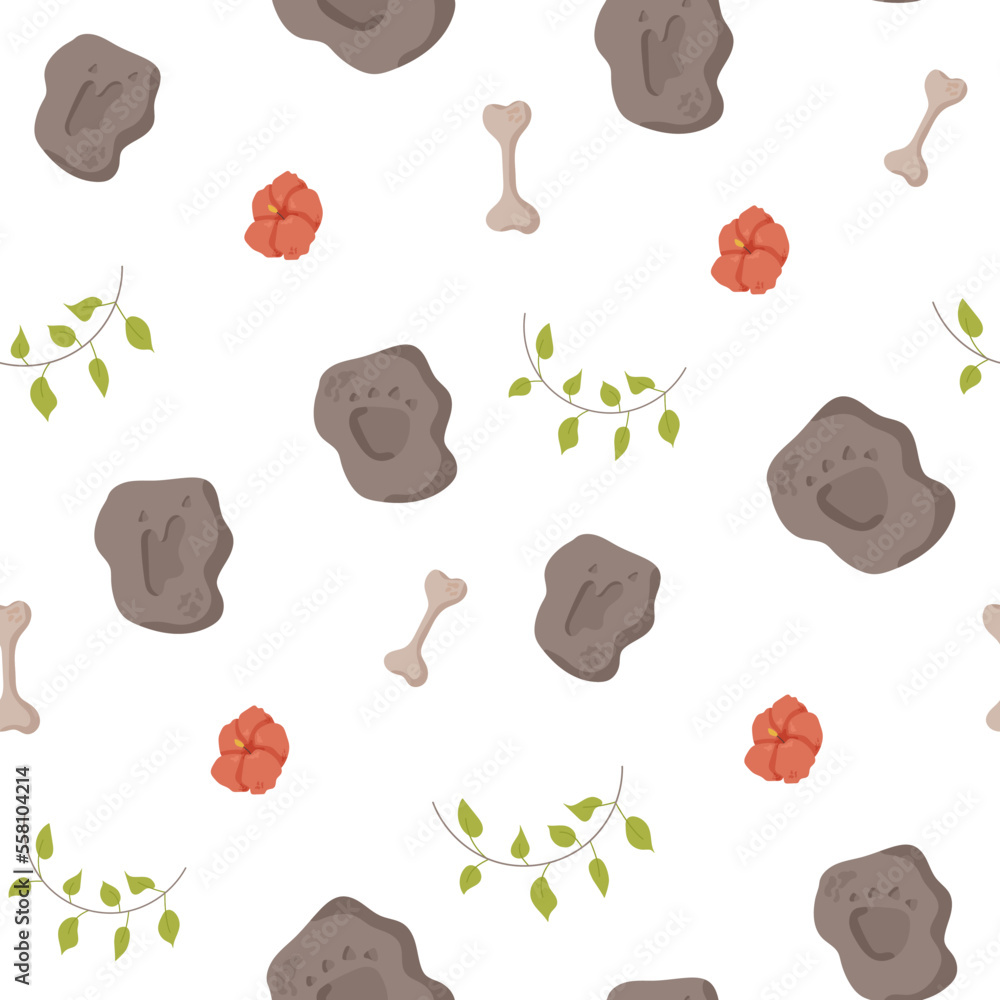 Dinosaur seamless pattern footprint tracks. Minimal color background ...