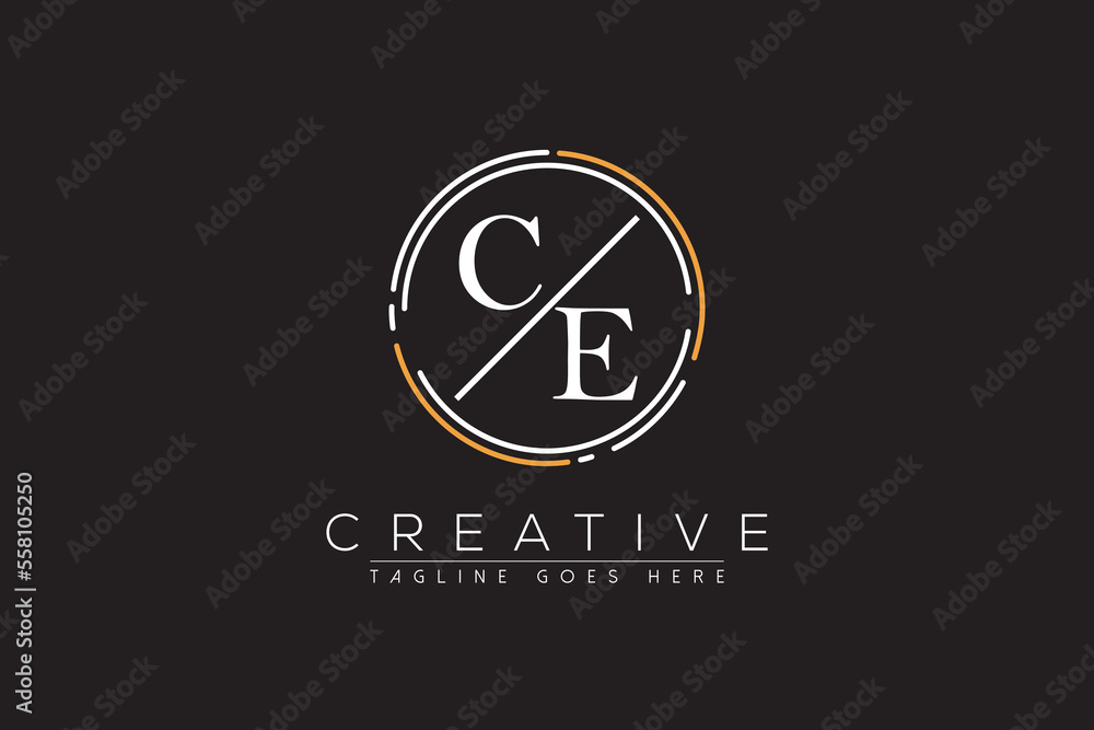 letter ce elegant and luxury Initial with circle frame minimal monogram ...