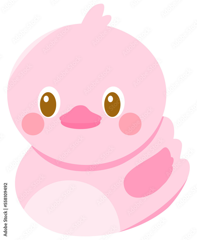 Cute pink rubber duck Stock Illustration | Adobe Stock