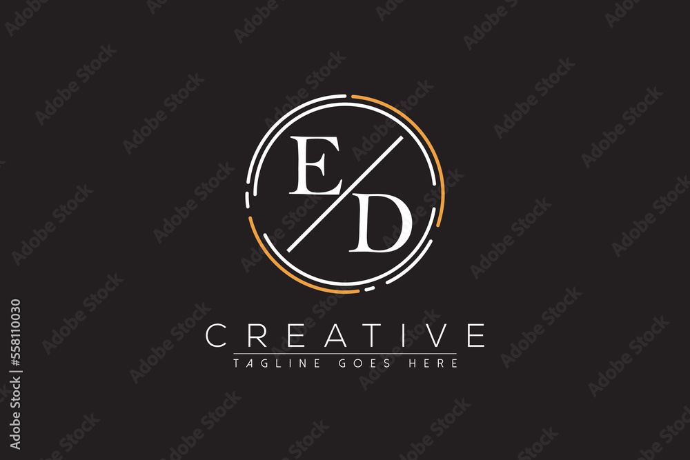 letter ed elegant and luxury Initial with circle frame minimal monogram ...