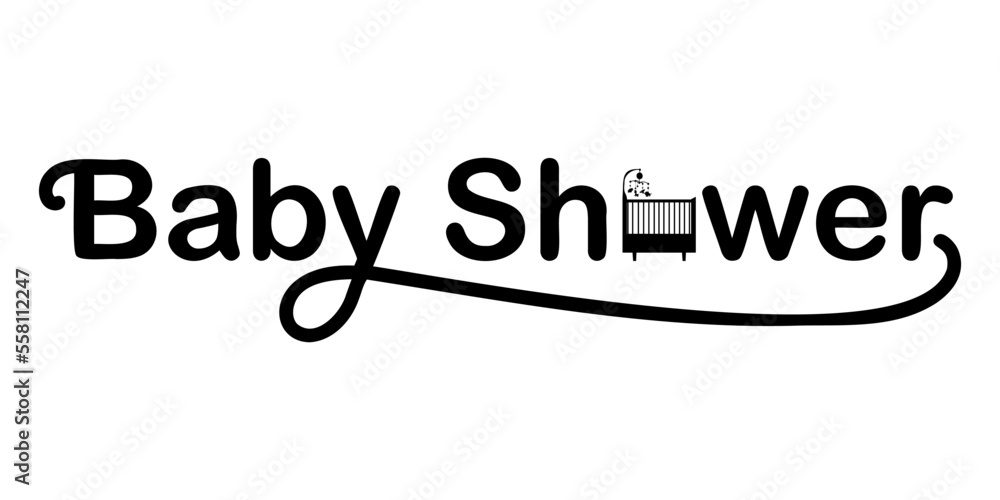 Baby shower lettering. Text with black color. Quote for greeting card ...