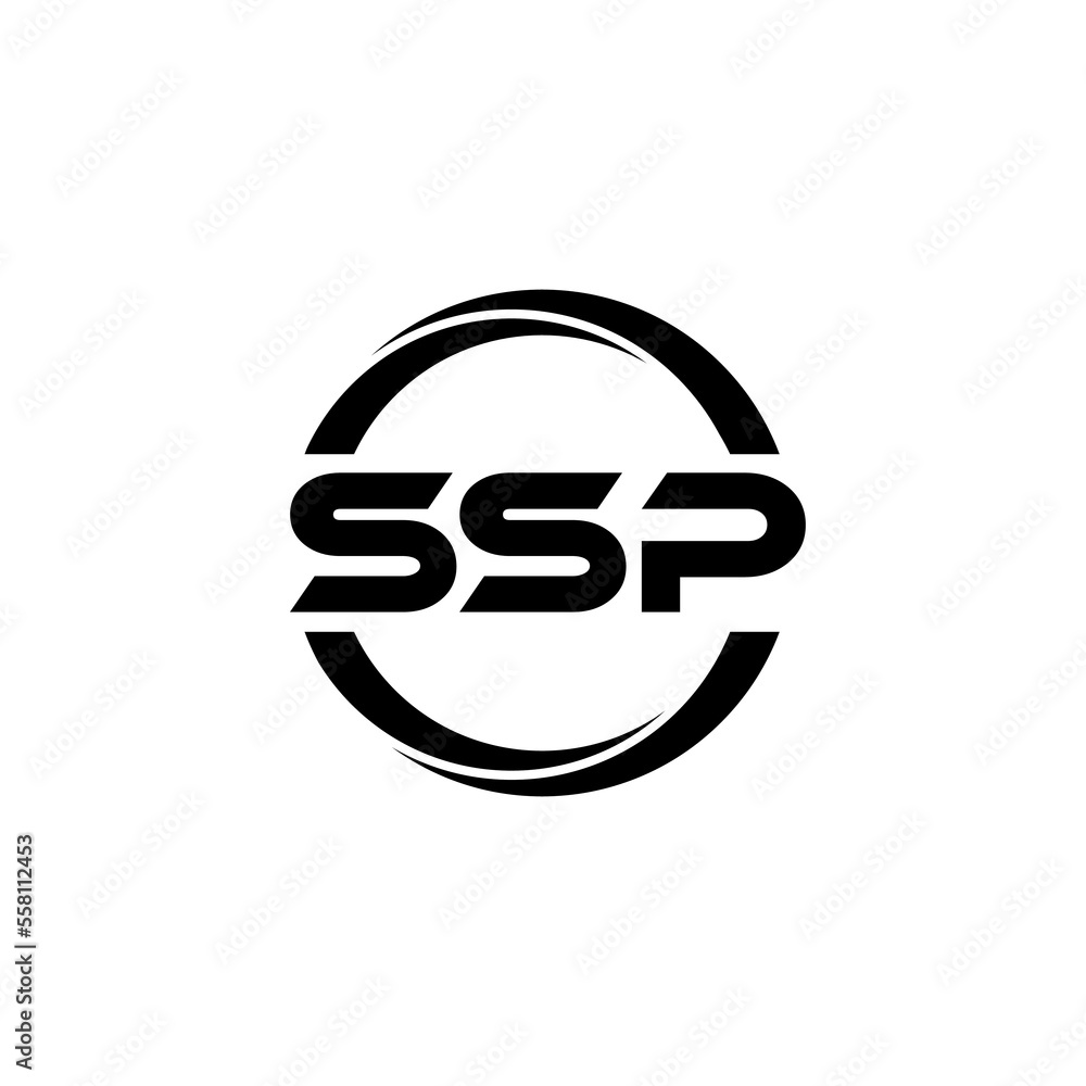 SSP letter logo design with white background in illustrator, cube logo ...
