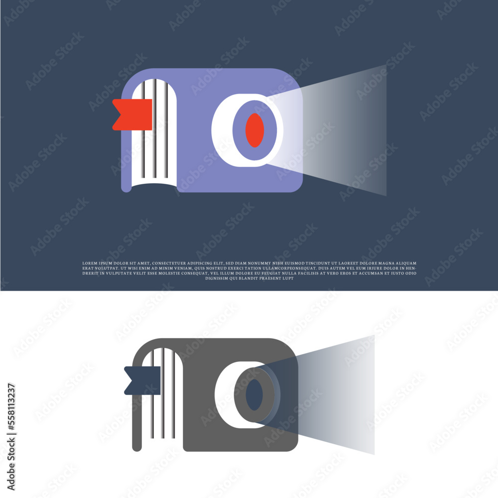 Camera logo with projecting light, Linear logo of the photographer. old ...