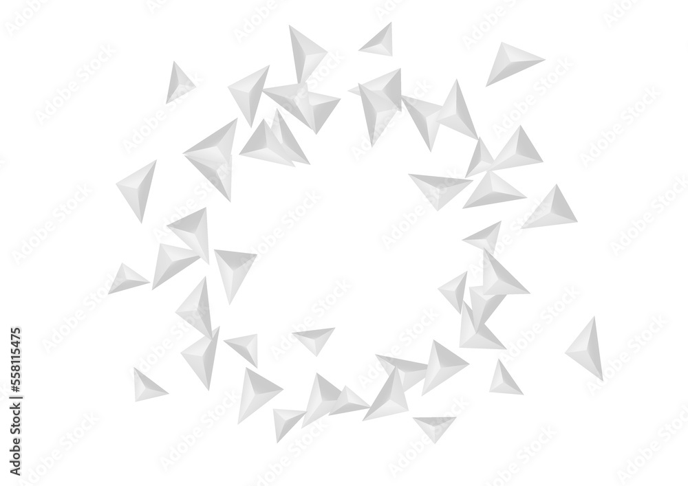 Silver Triangular Background White Vector. Pyramid Geometric Illustration. Grizzly Effect Tile ...