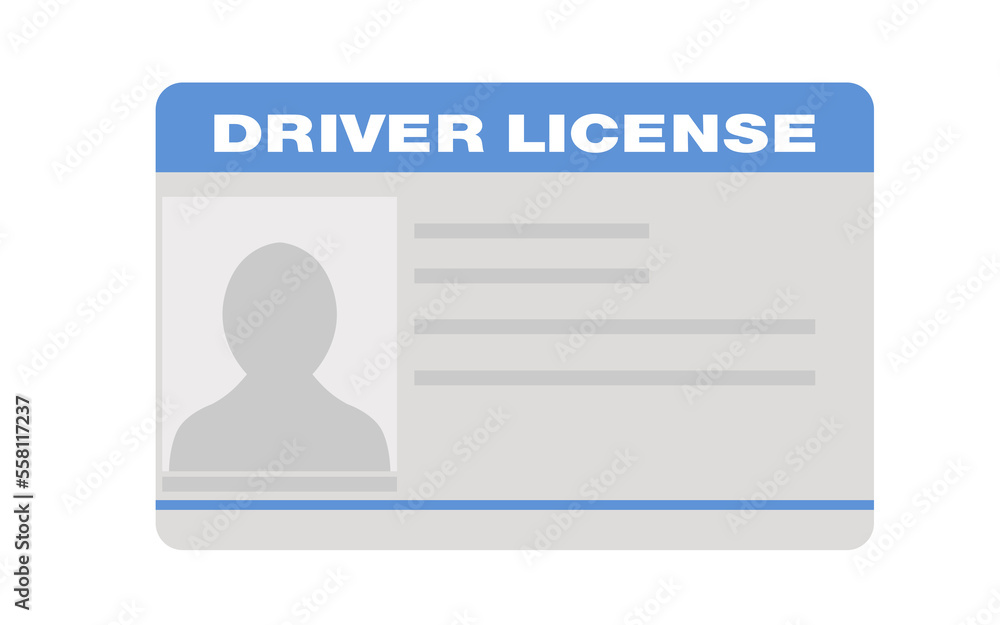 Driver license card illustration flat design Stock Illustration | Adobe ...