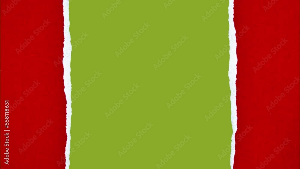 Red paper torn on chroma key background. Ripped paper slide animation ...