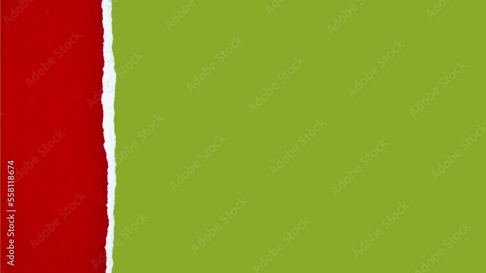 Red paper torn on chroma key background. Ripped paper slide animation ...