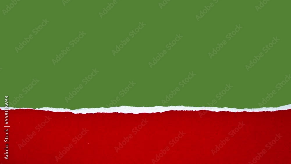 Red paper torn on chroma key background. Ripped paper slide animation ...