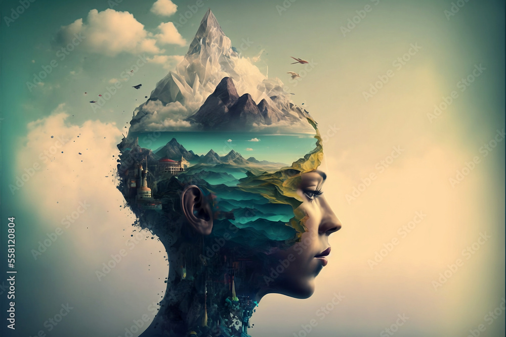 Calmness of the mind abstract. Generative AI, this image is not based ...