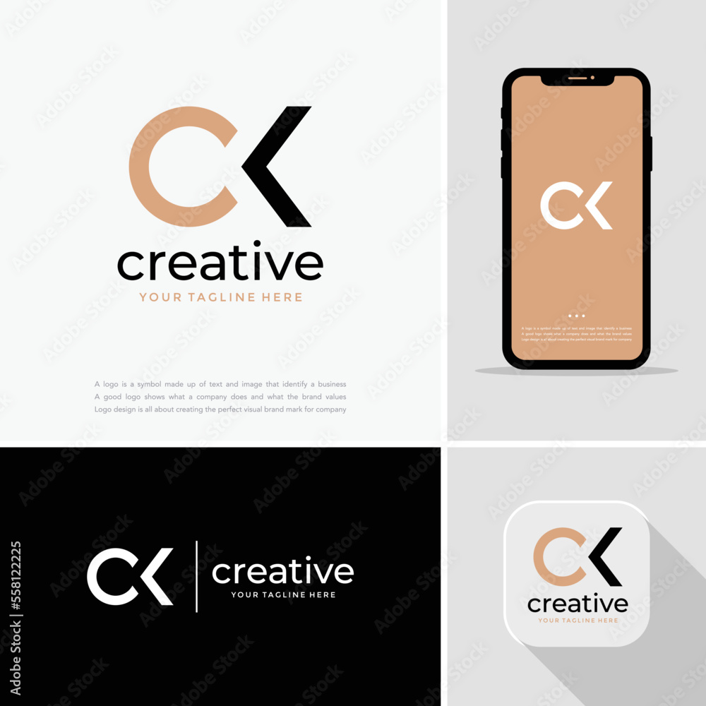 Alphabet letters Initials Monogram logo CK, KC, C and K, Alphabet ...
