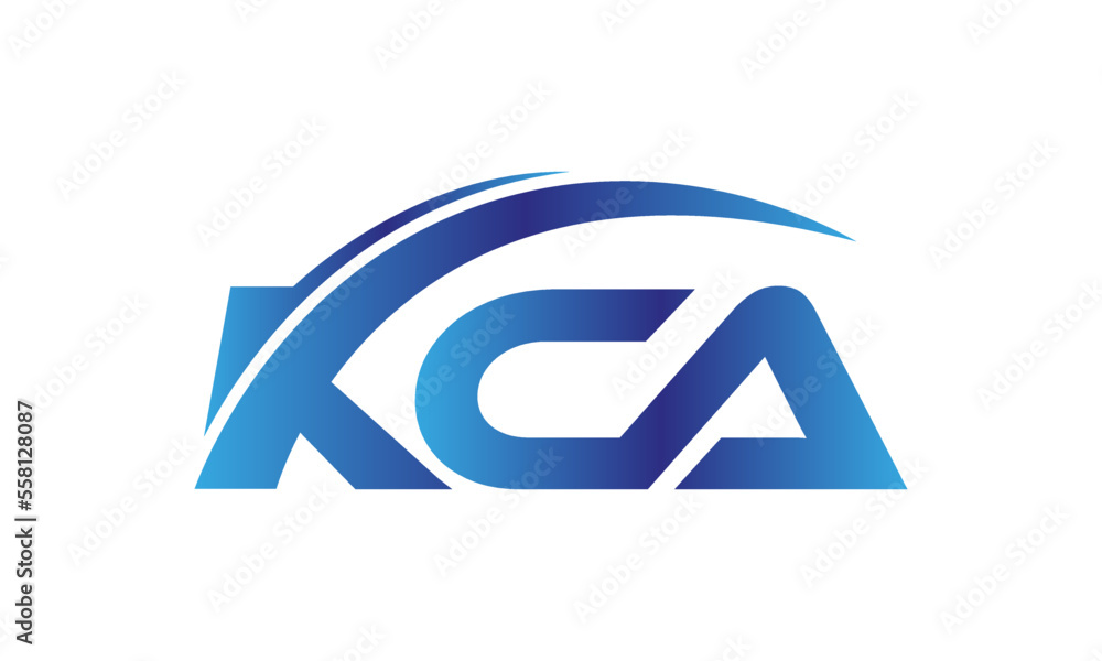 initial KCA letter company name swoosh design. KCA vector logo for business and company identity ...
