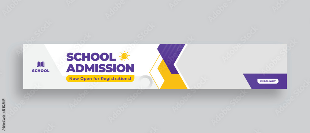 Online education large web banner, social cover template, Horizontal ...