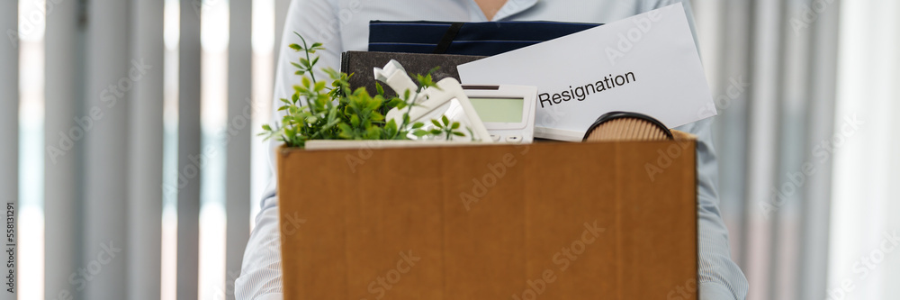 Business people breaking the contract with resignation letter staff ...