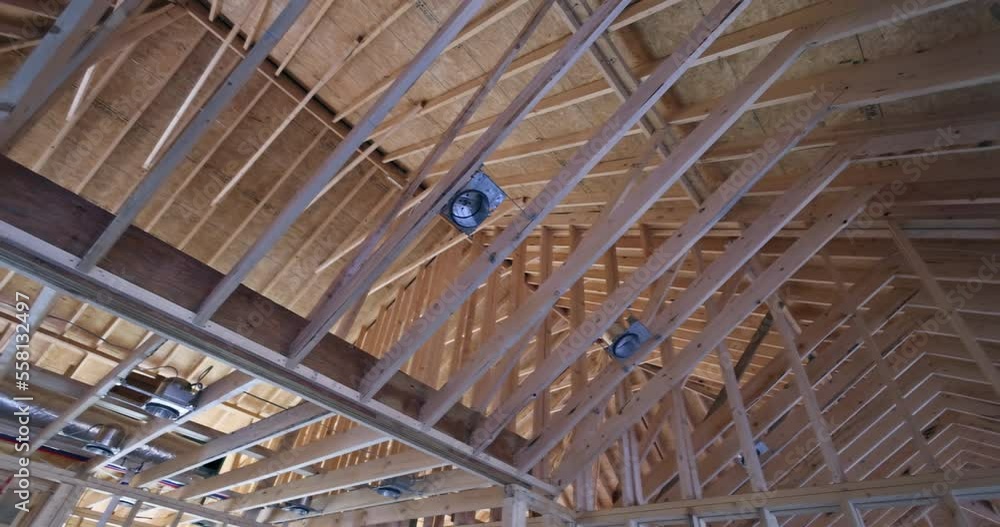 Installation spotlight lamp lighting system in new home construction by ...