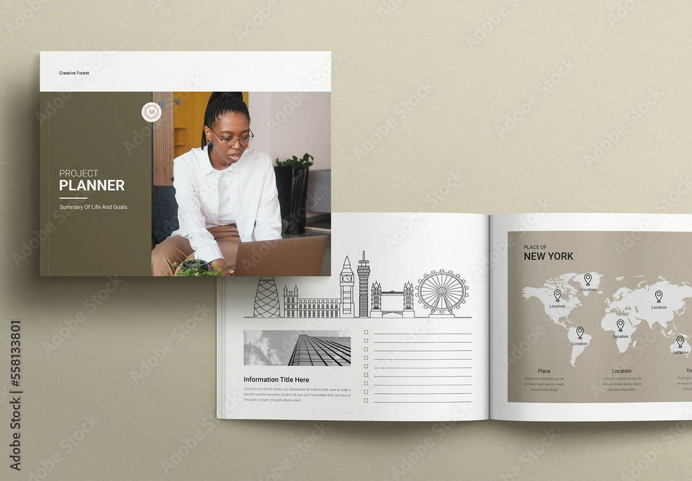 Planner Template Landscape Stock Template | Adobe Stock