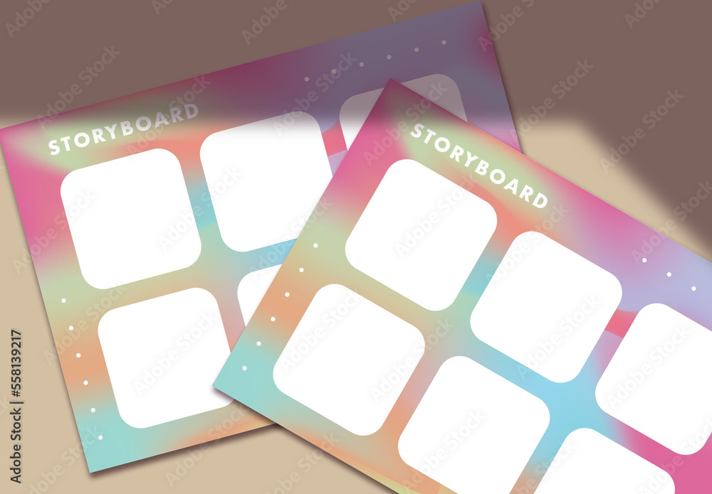 Basic Storyboard with Multi Coloured Gradient Background Stock Template | Adobe Stock