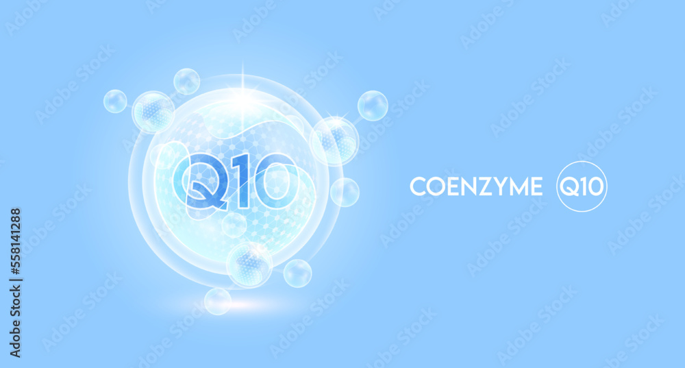 Coenzyme Q10 and bubble atom molecule collagen serum chemical formula ...