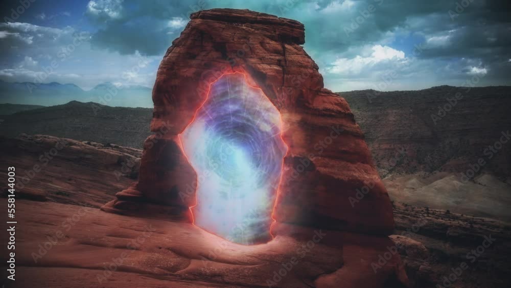 Dimensional Portal Magnetic Field Desert Rock Formation Vortex Wormhole ...