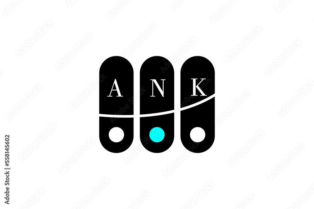 ANK LETTER and ALPHABET LOGO DESIGN Stock Vector | Adobe Stock