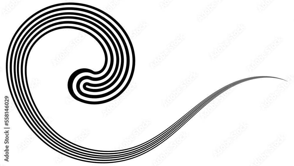 Calligraphic swoosh tail ribbon, underline marker strokes Stock Vector ...