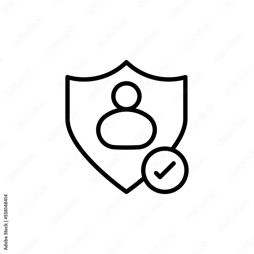 Account Verify icon in vector. Logotype Stock Vector | Adobe Stock