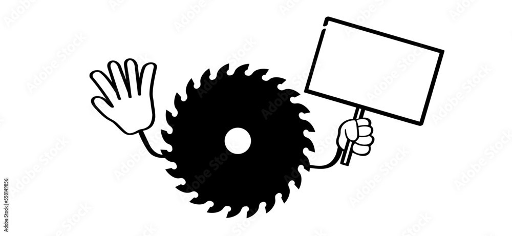 Cartoon Cartoon drawing stickman, stick figures man and circular saw ...