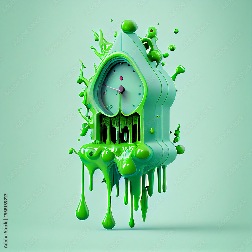 Cuckoo clock made of slime ai art Stock Illustration | Adobe Stock