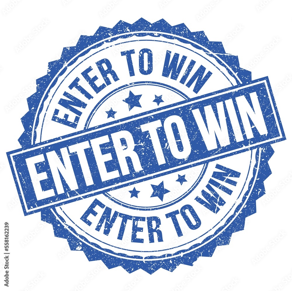 ENTER TO WIN text on blue round stamp sign Stock Illustration | Adobe Stock
