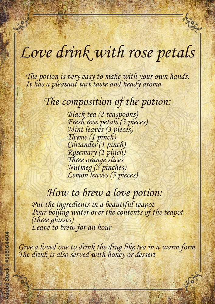 Digital artwork, A4. Love Spell Printable, Grimoire Page, Love Spell ...