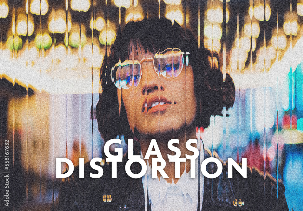 Glass Distortion Photo Mockup Stock Template | Adobe Stock