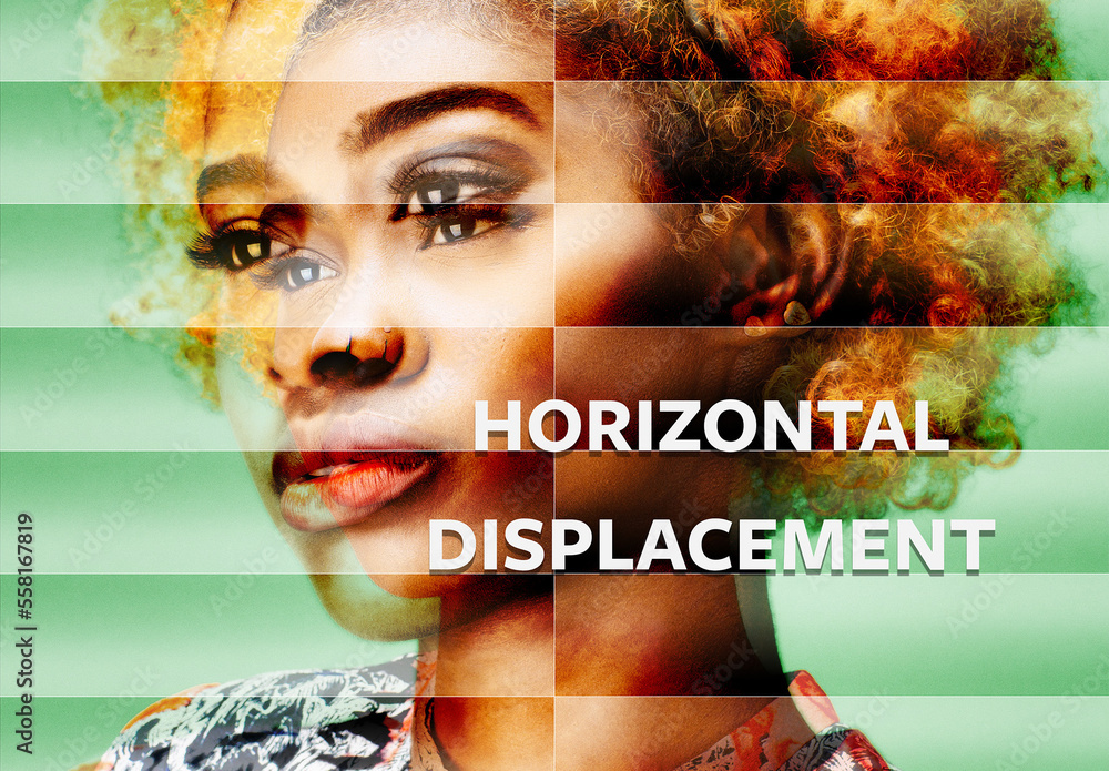 Horizontal Displacement Effect Mockup Stock Template | Adobe Stock