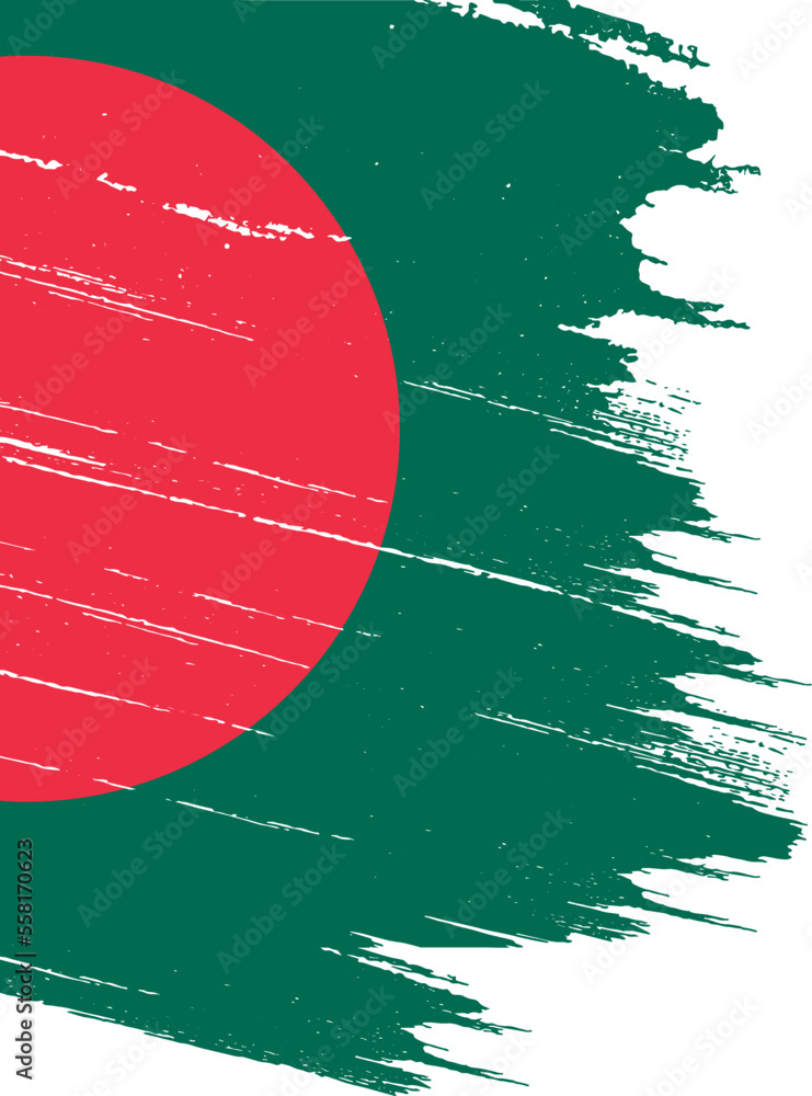 Bangladesh flag with brush paint textured isolated on png or ...