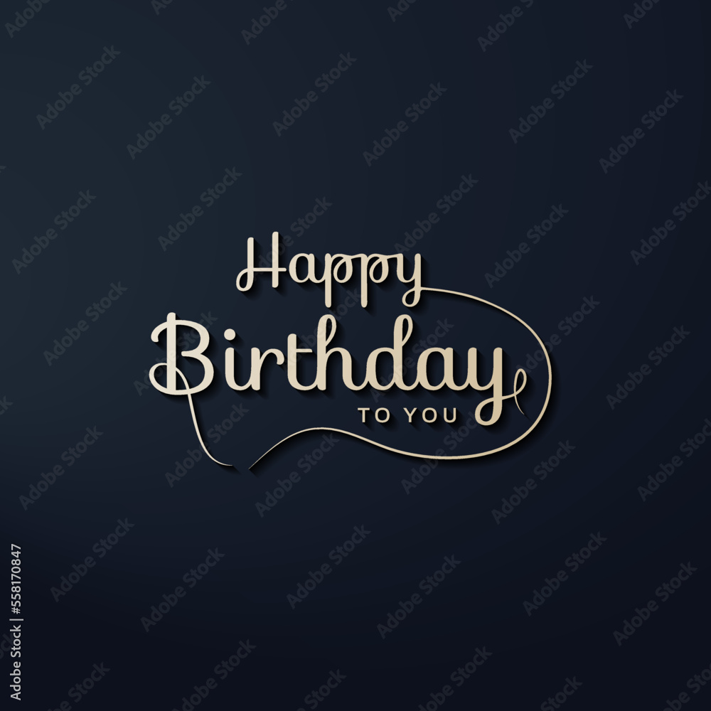 Happy birthday typography for greeting card design Stock Vector | Adobe ...