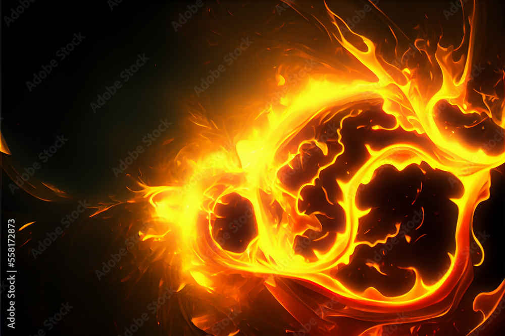 Abstract yellow explosion fire background wallpaper. generative ai ...