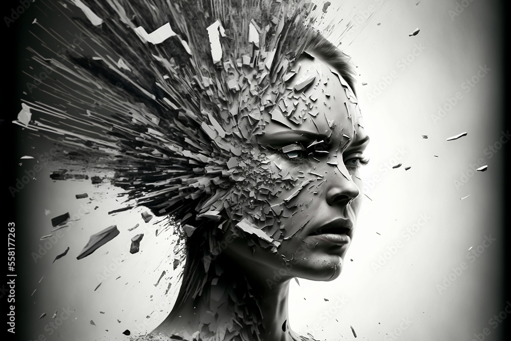 Calmness of the mind shattered by the chaos of reality. Generative AI ...