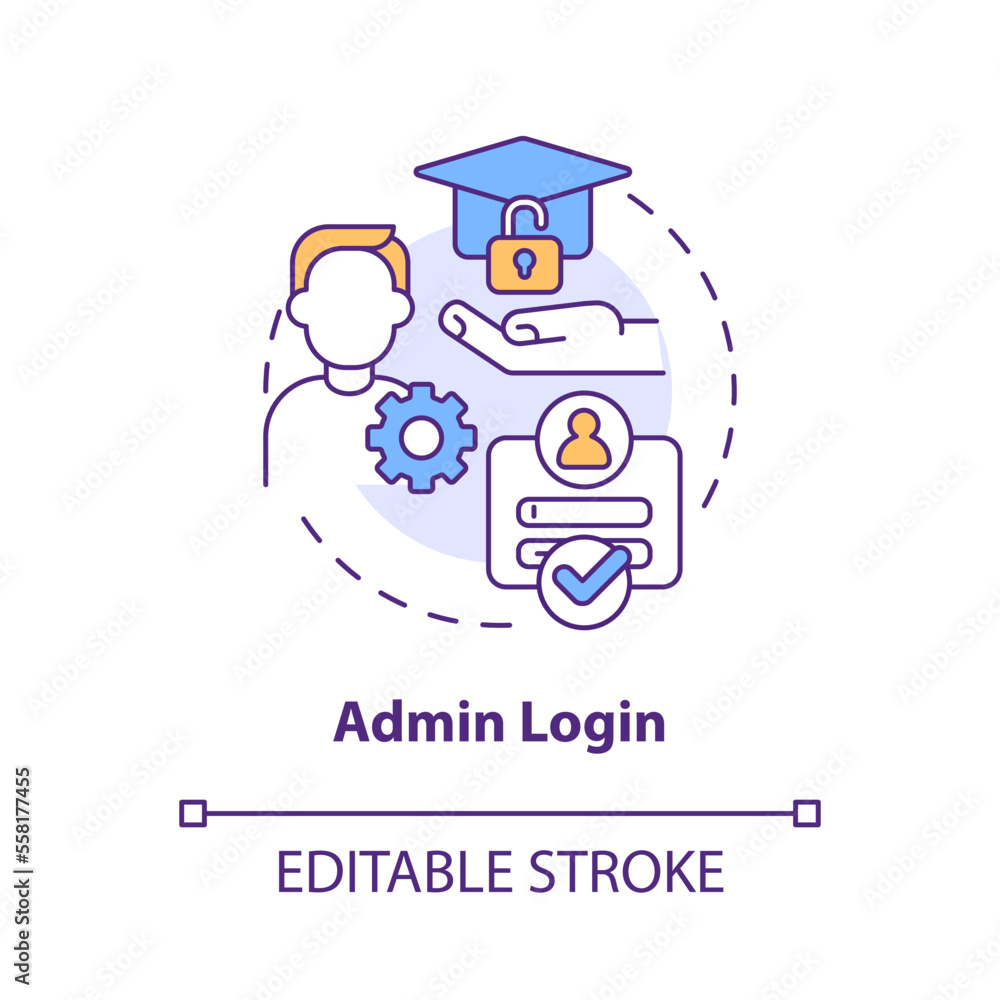 Admin login concept icon. Administrator account. Learning management ...
