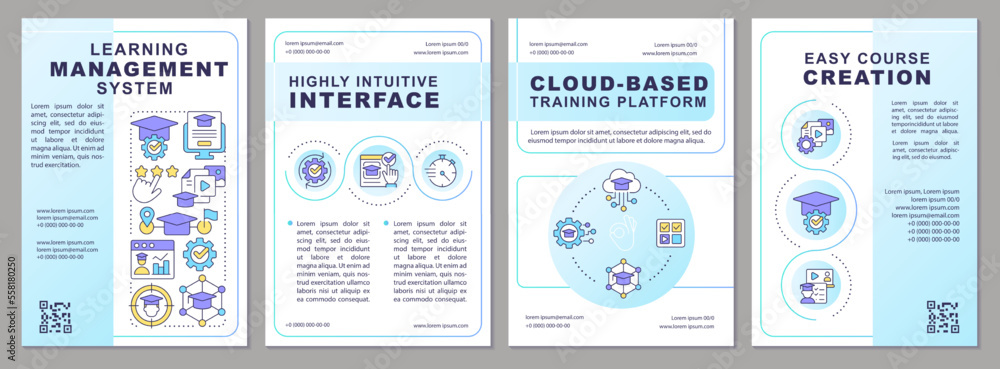 Learning management system guideline brochure template. Leaflet design ...
