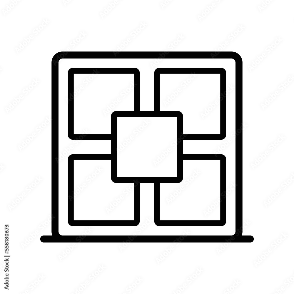 Fractal, fractional, fragmental icon. Black vector graphics. Stock ...