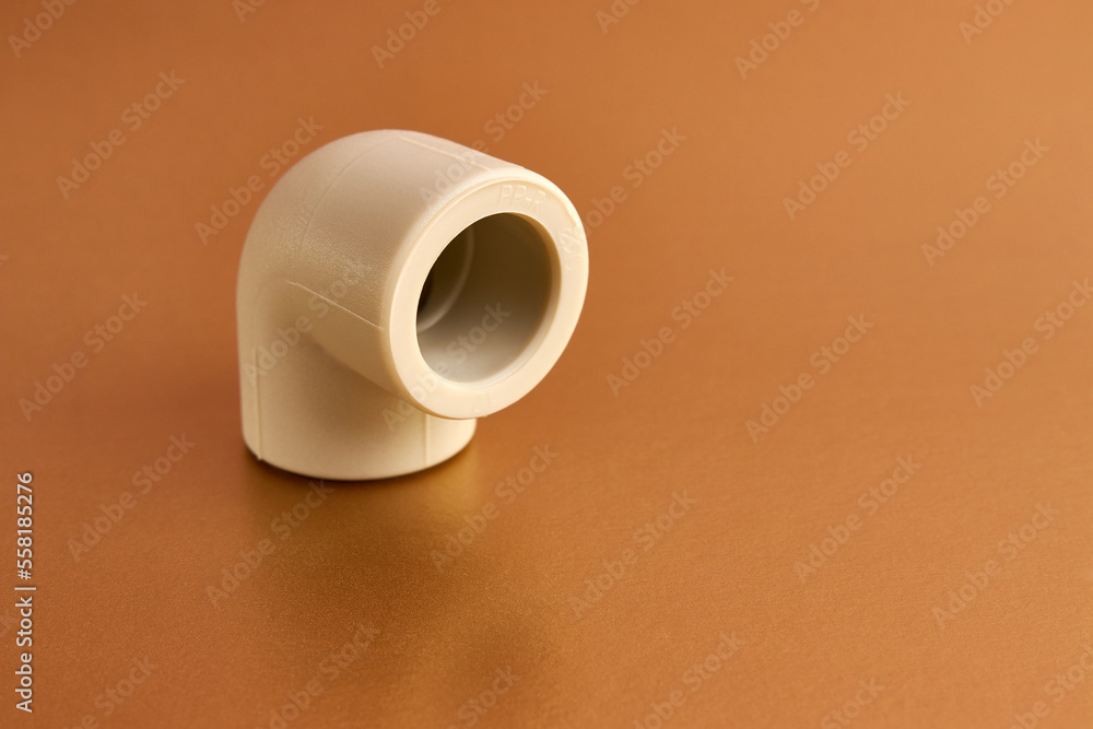 The connection angle of the thermoplastic pipe at an angle of 90 ...